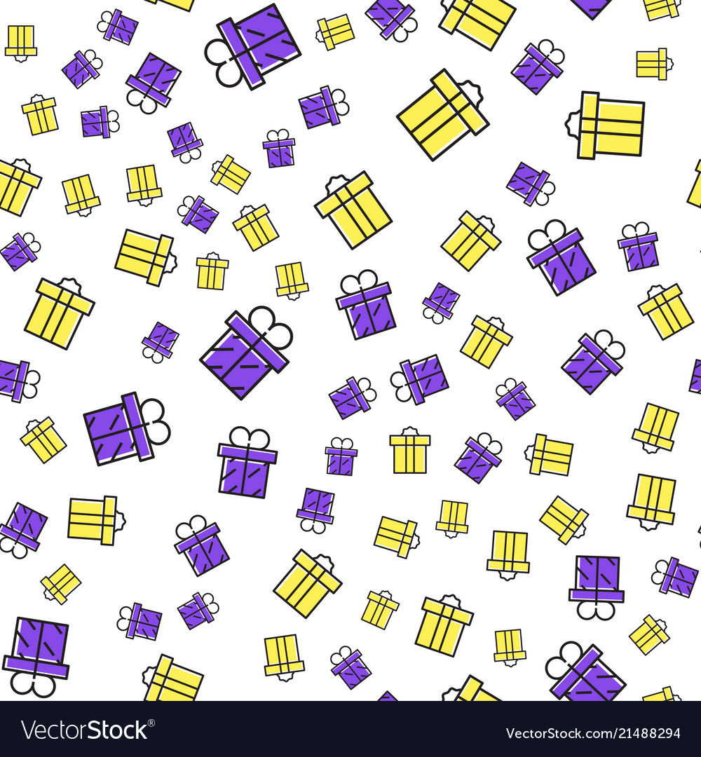 Gift boxes seamless pattern box Royalty Free Vector Image