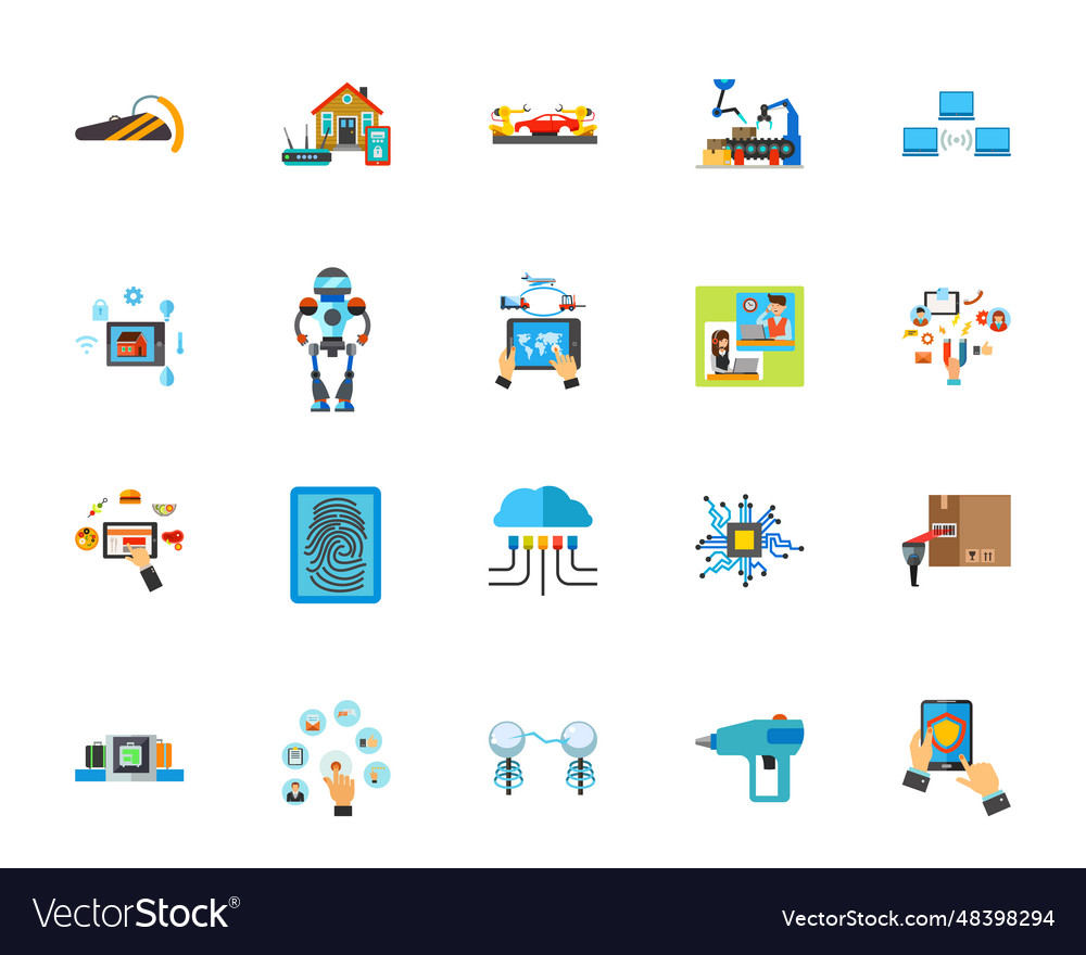 Innovative technology icon set Royalty Free Vector Image