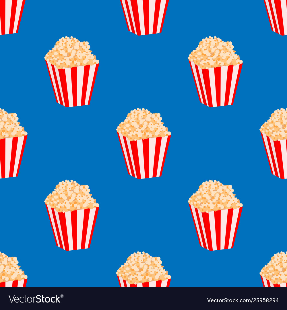 Popcorn seamless pattern Royalty Free Vector Image