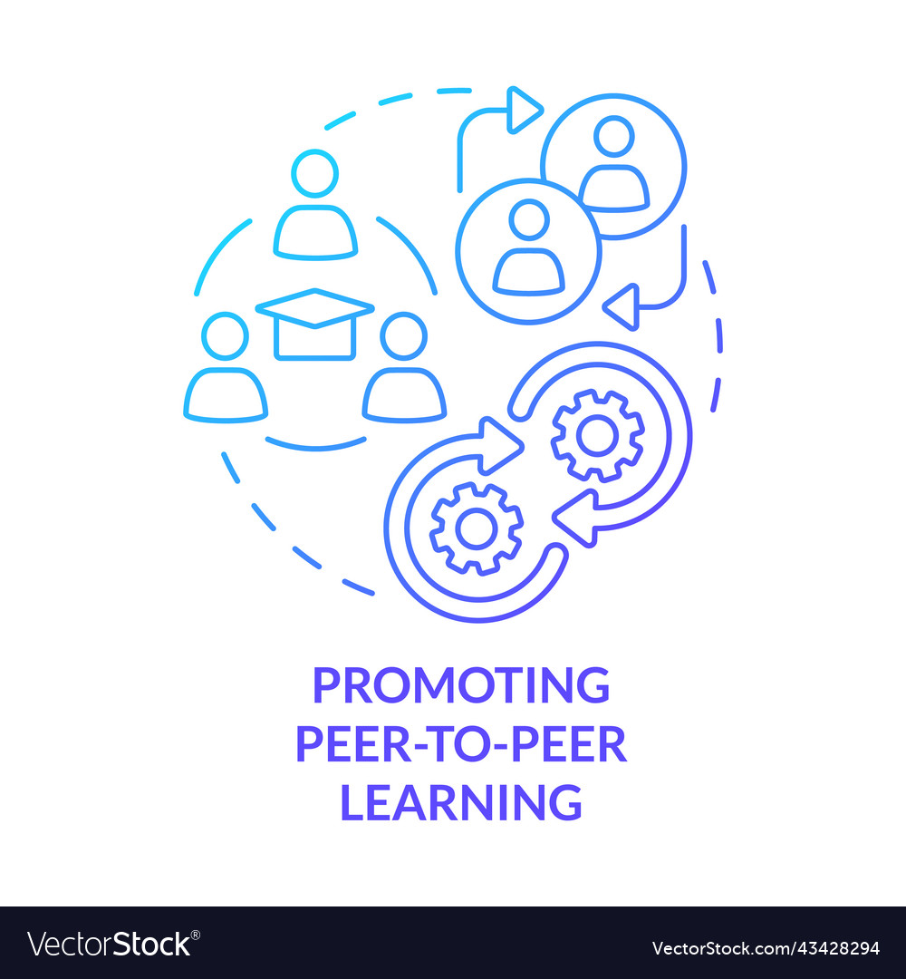 Promoting peer-to-peer learning blue gradient Vector Image