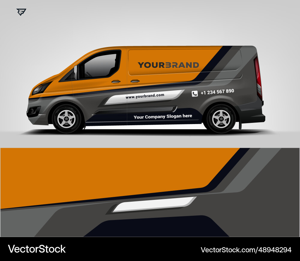 Van wrap design abstract geometric Royalty Free Vector Image