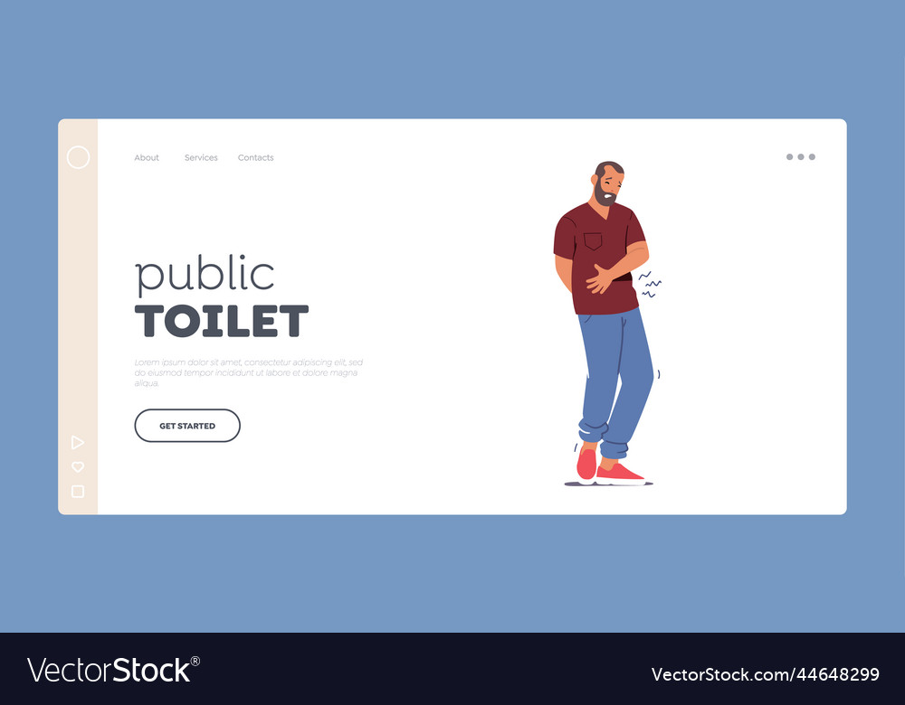 Public toilet landing page template male Vector Image Public toilet landing page template male Vector Image