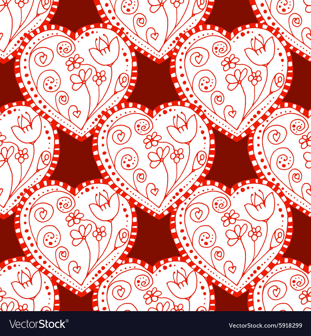 Seamless pattern hearts Royalty Free Vector Image