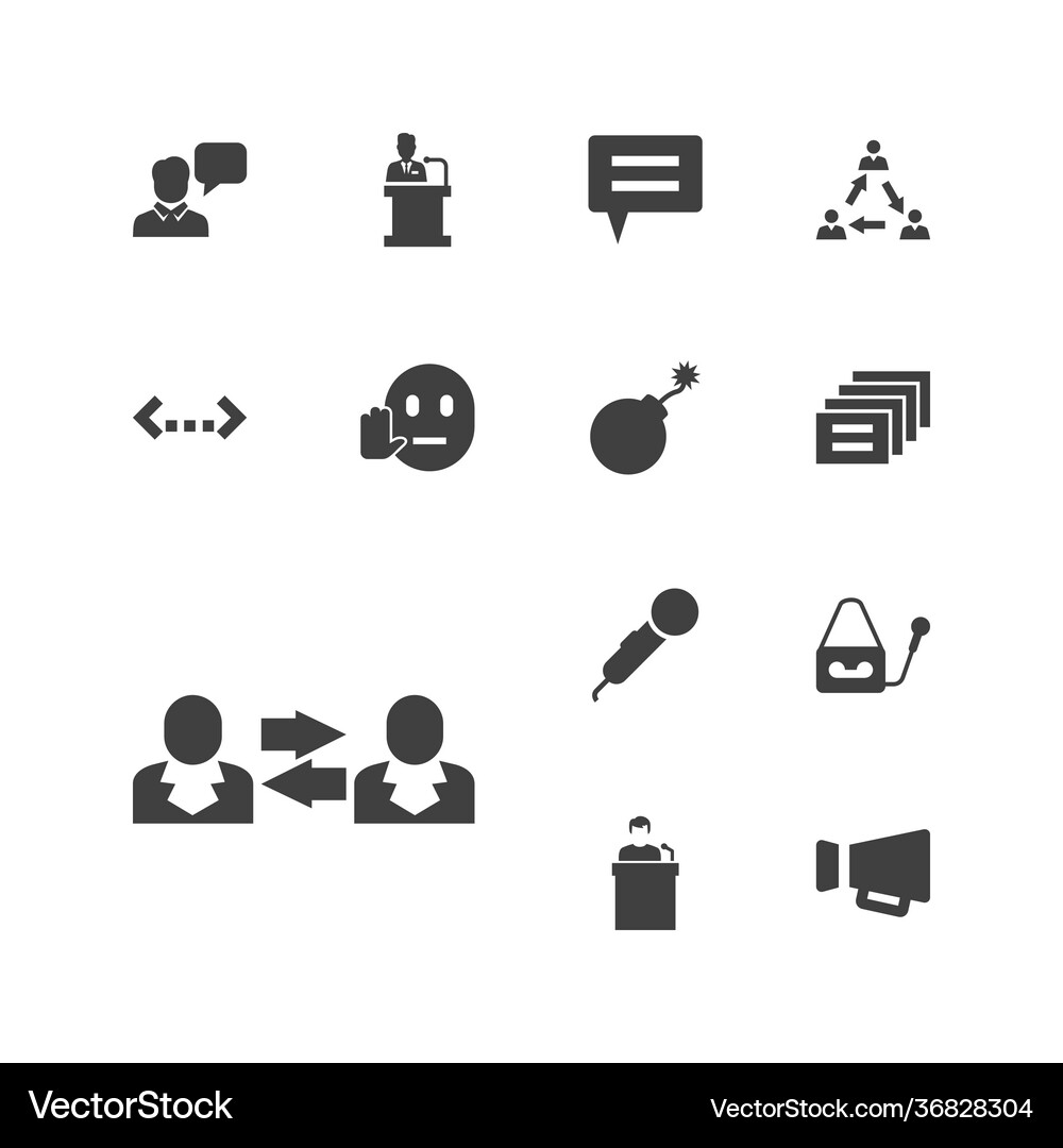 13 speech icons Royalty Free Vector Image - VectorStock