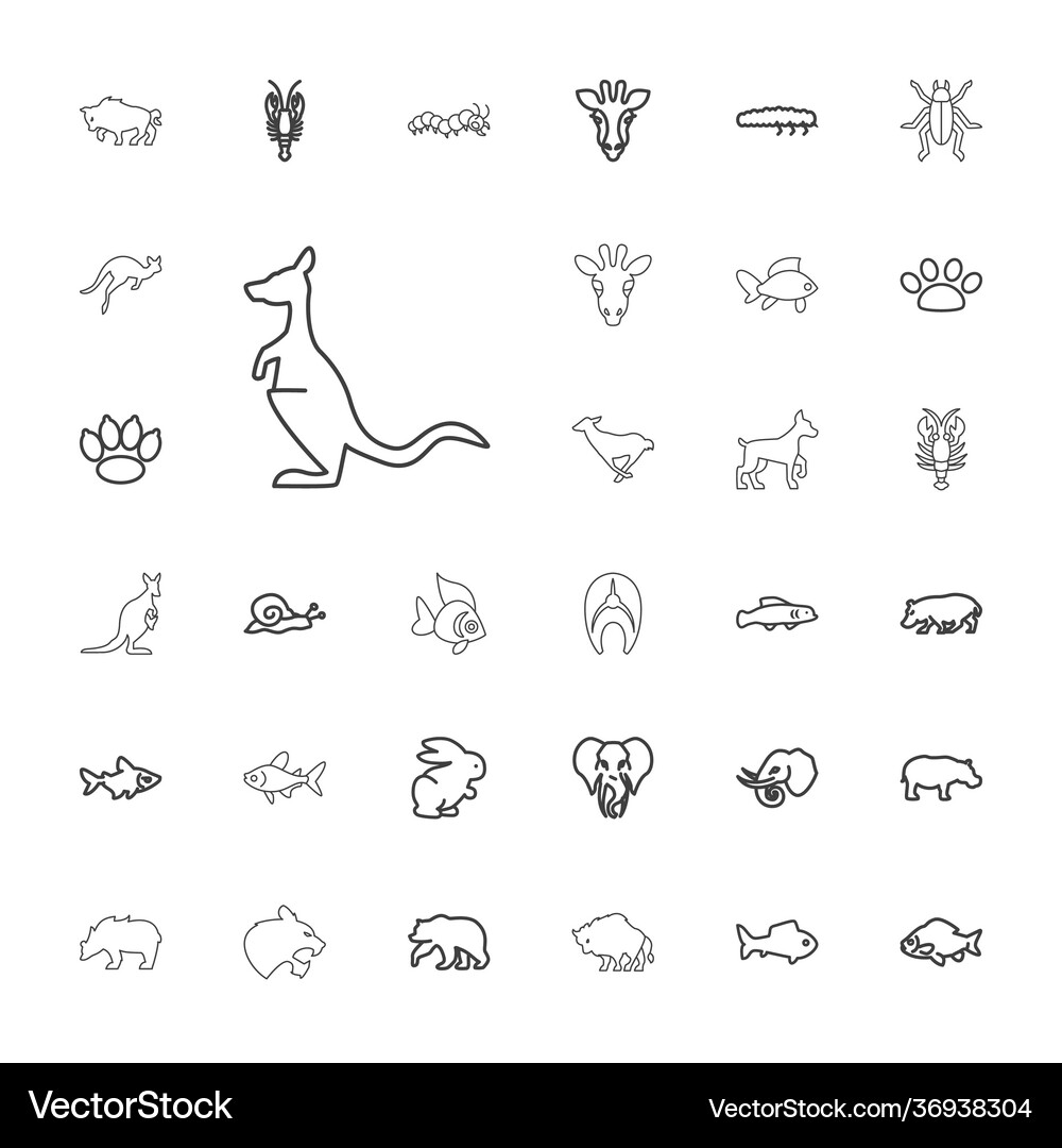33 wildlife icons Royalty Free Vector Image - VectorStock