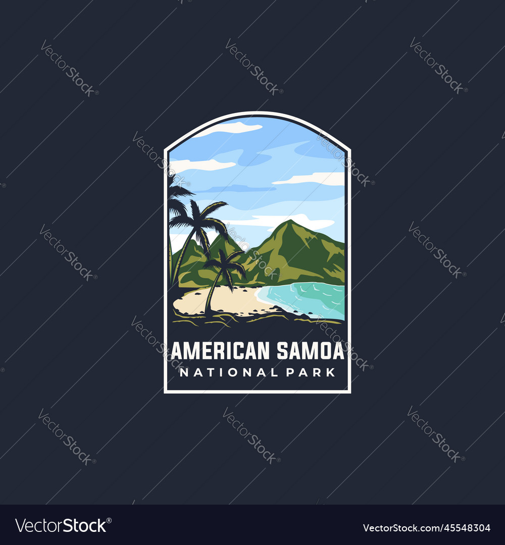 American samoa national park graphic Royalty Free Vector