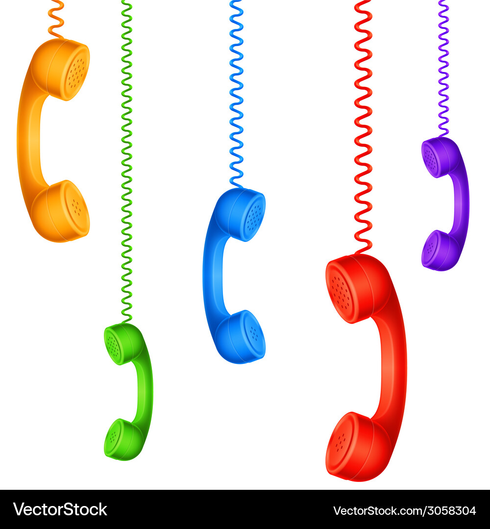 Colorful Telephones on Cables Royalty Free Vector Image