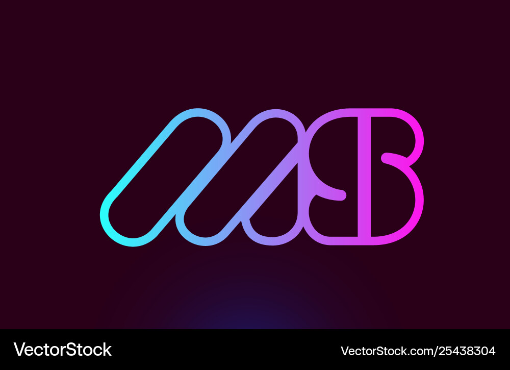 Ms m s pink line alphabet letter combination logo Vector Image