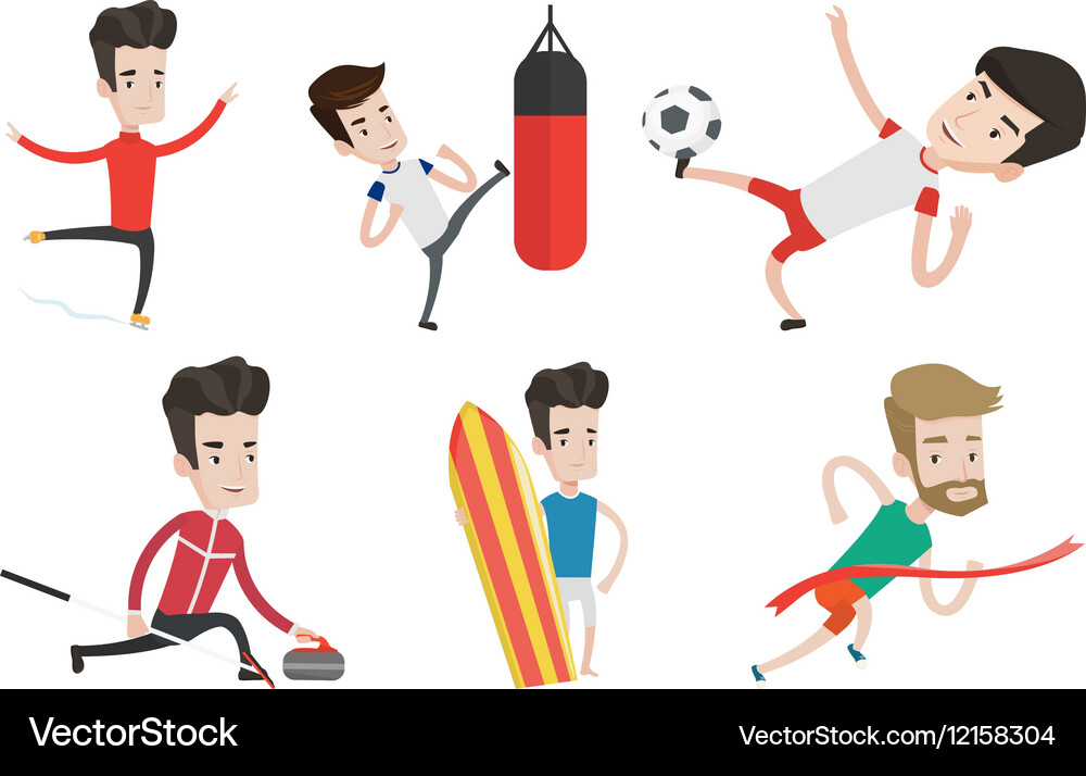 Set of sport characters Royalty Free Vector Image