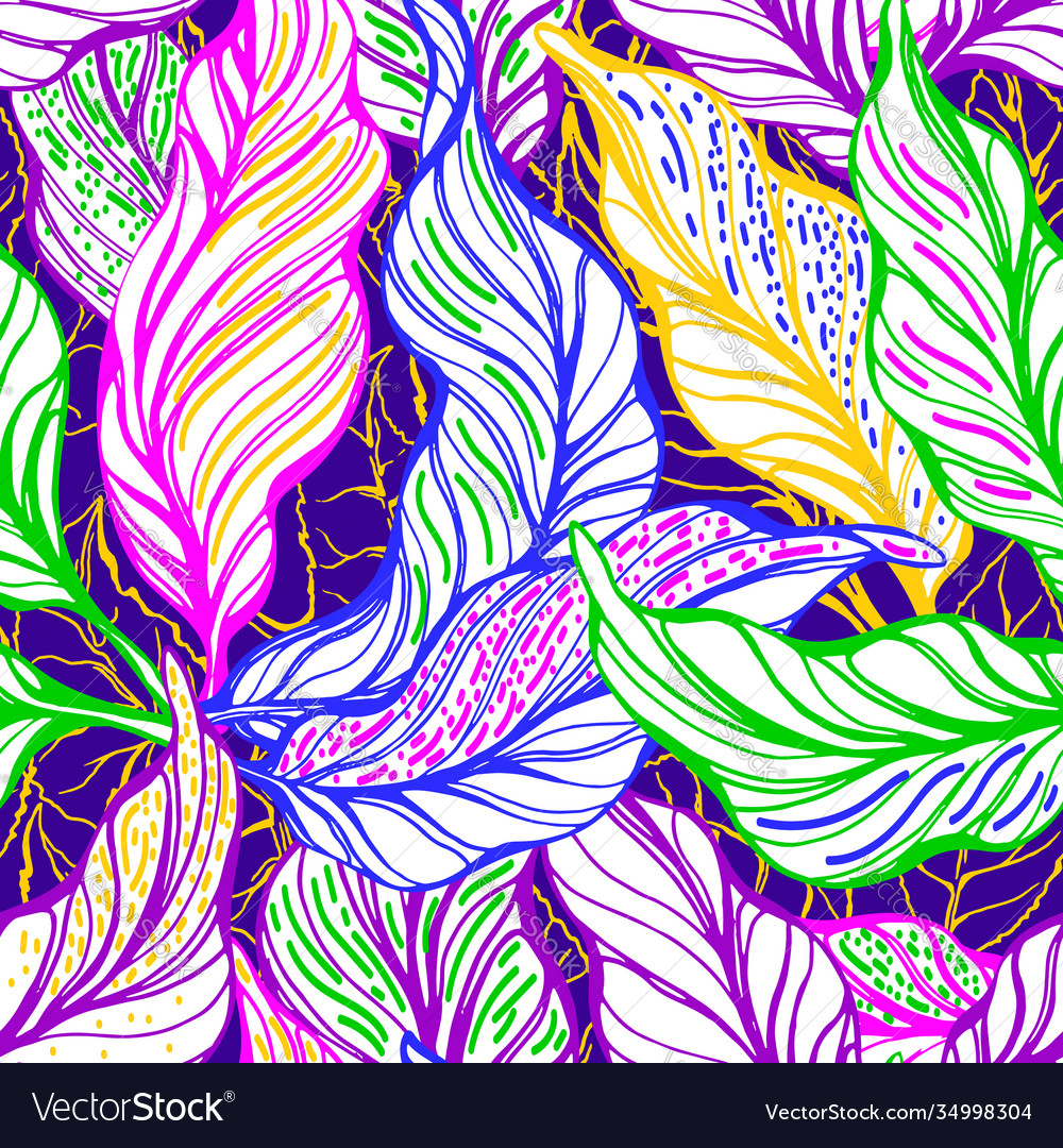 Tropical foliage seamless pattern exotic Vector Image Tropical foliage seamless pattern exotic Vector Image