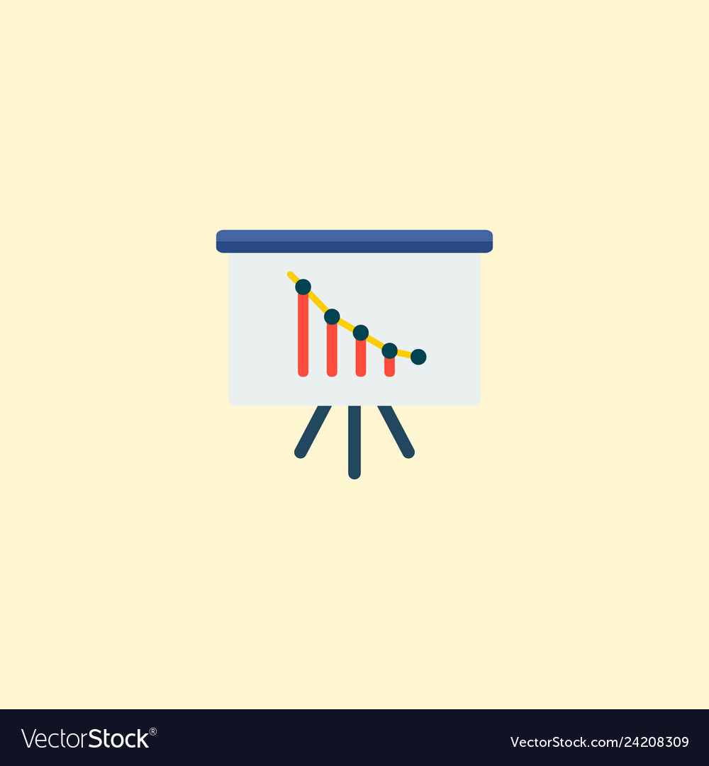 Analytics icon flat element Royalty Free Vector Image