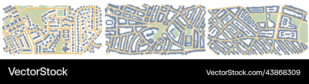City map gps navigator fictional district plan Vector Image