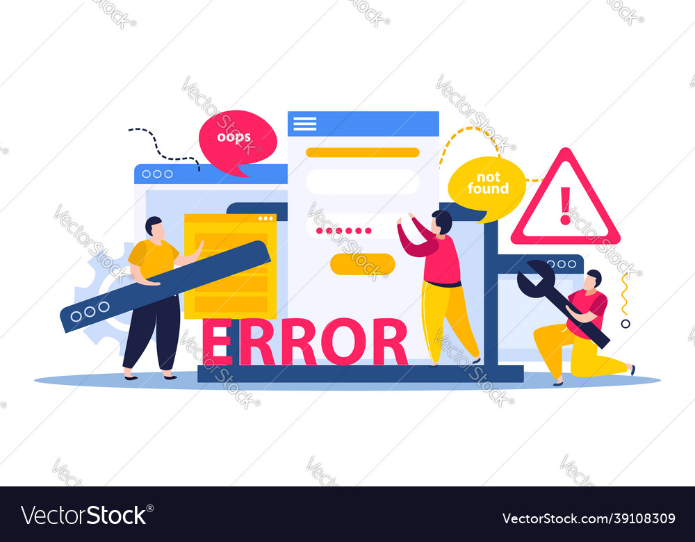 Computer repair composition Royalty Free Vector Image