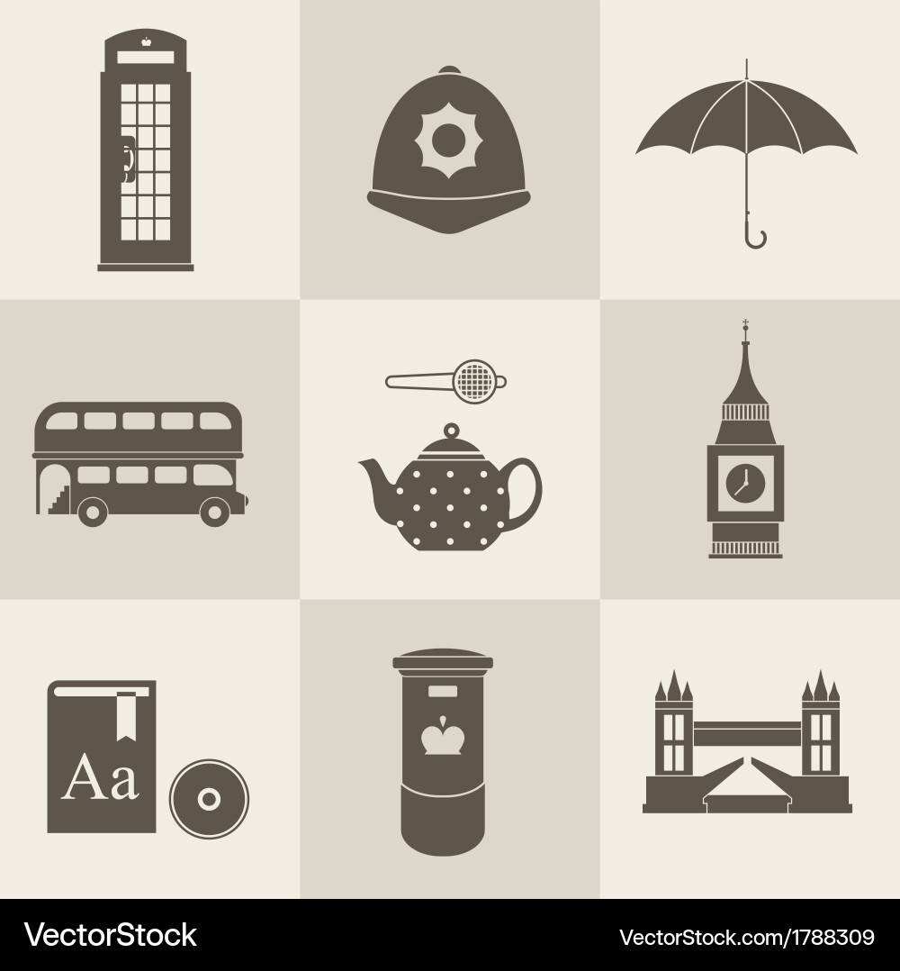London vintage icons Royalty Free Vector Image