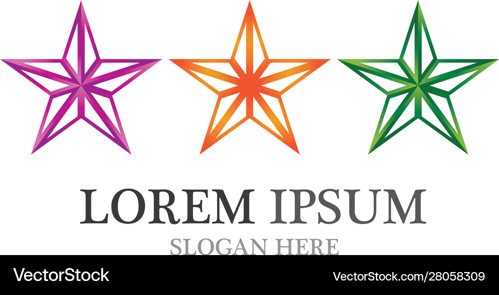 Star symbol and logo and symbol Royalty Free Vector Image