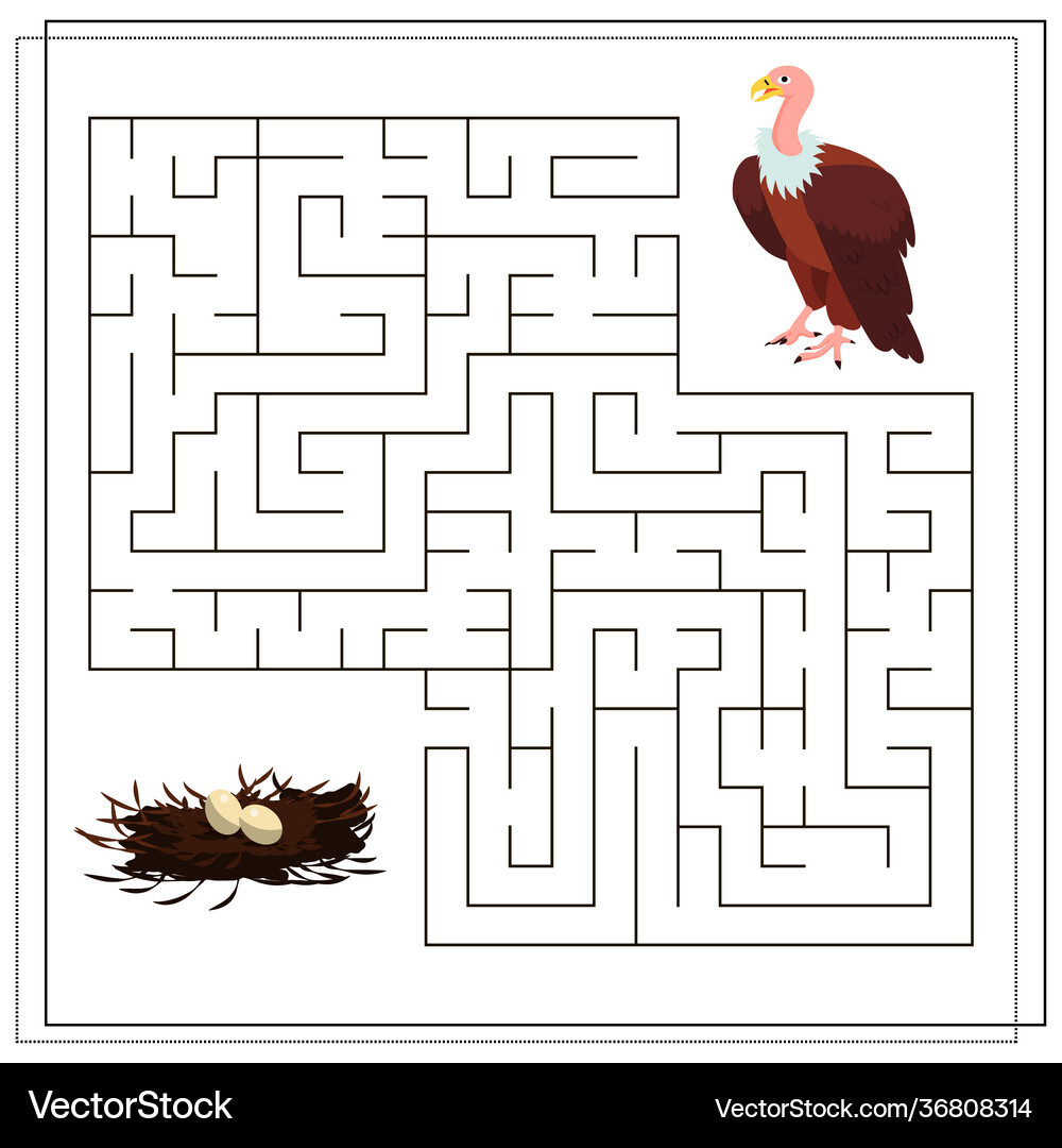 A puzzle maze game for kids help me get through Vector Image