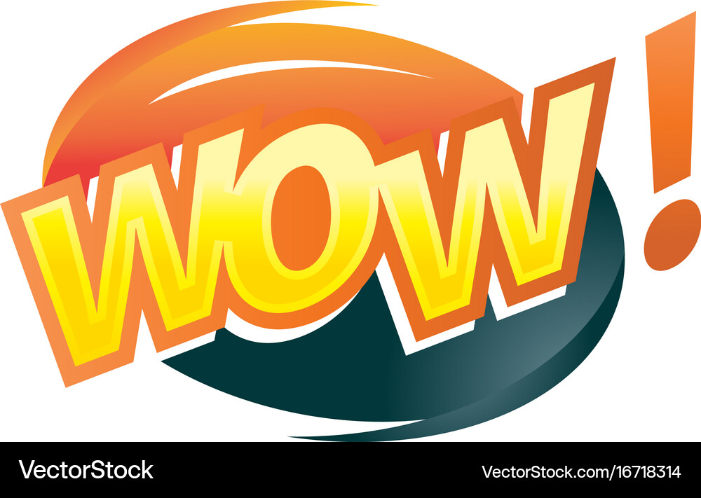 A word wow icon Royalty Free Vector Image - VectorStock