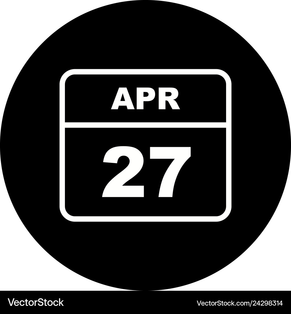 April 27th date on a single day calendar Vector Image