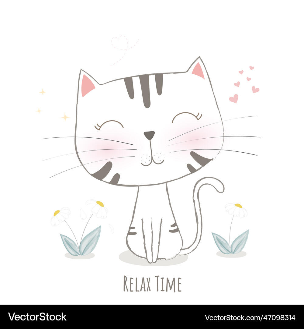 Cute cat design Royalty Free Vector Image - VectorStock