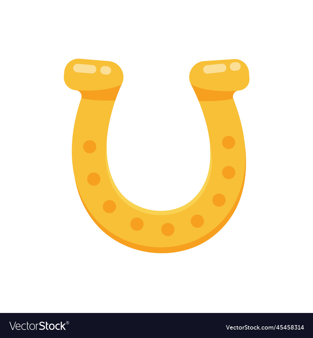 Golden horseshoe st patricks day decorative Vector Image