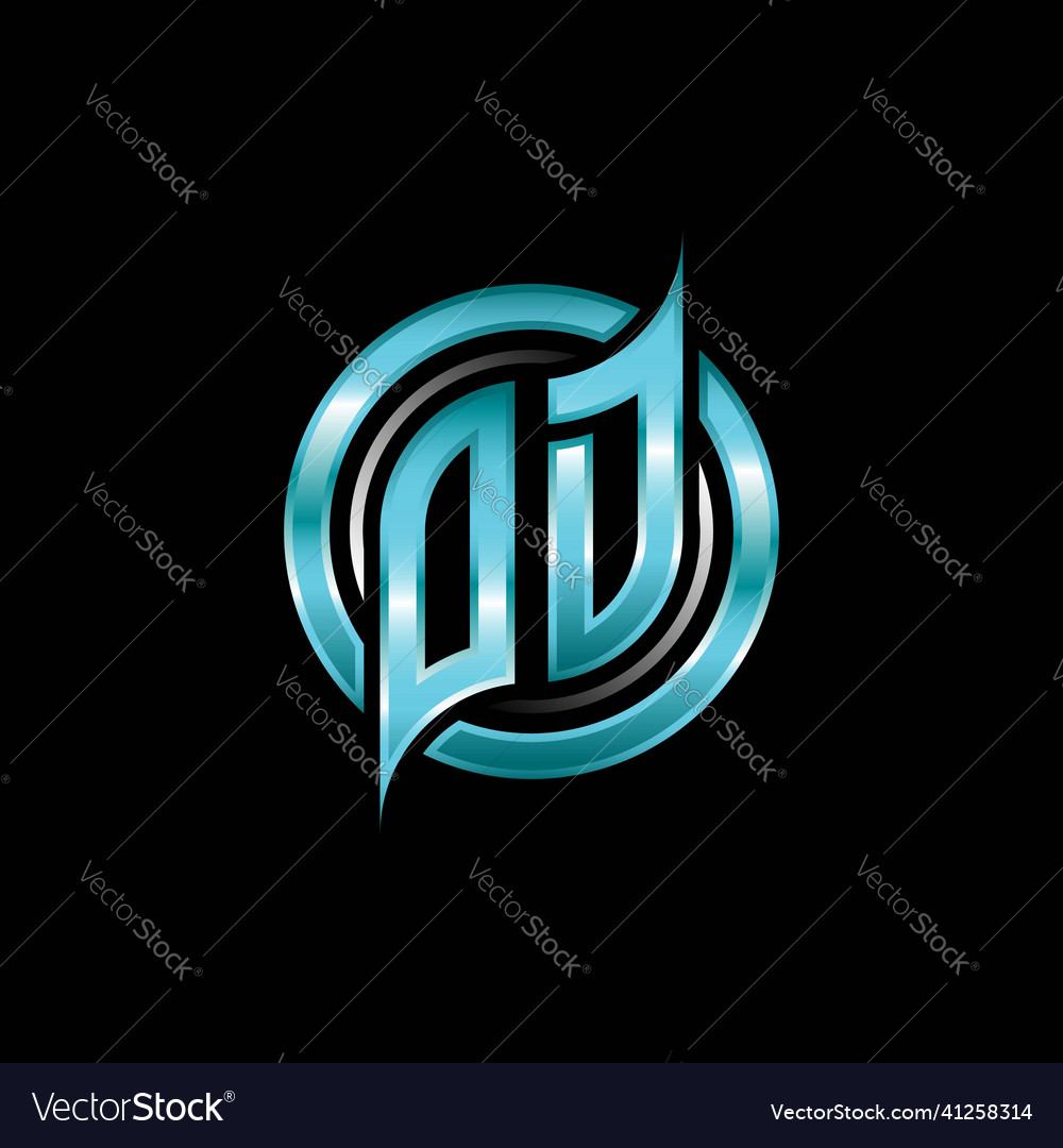 Od initial monogram logo circle rounded Royalty Free Vector