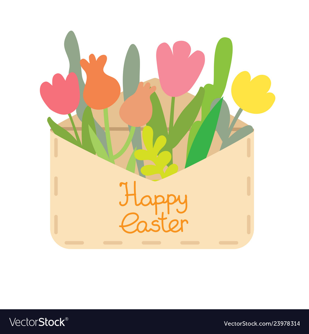 Paper mail envelope with a easter egg Royalty Free Vector