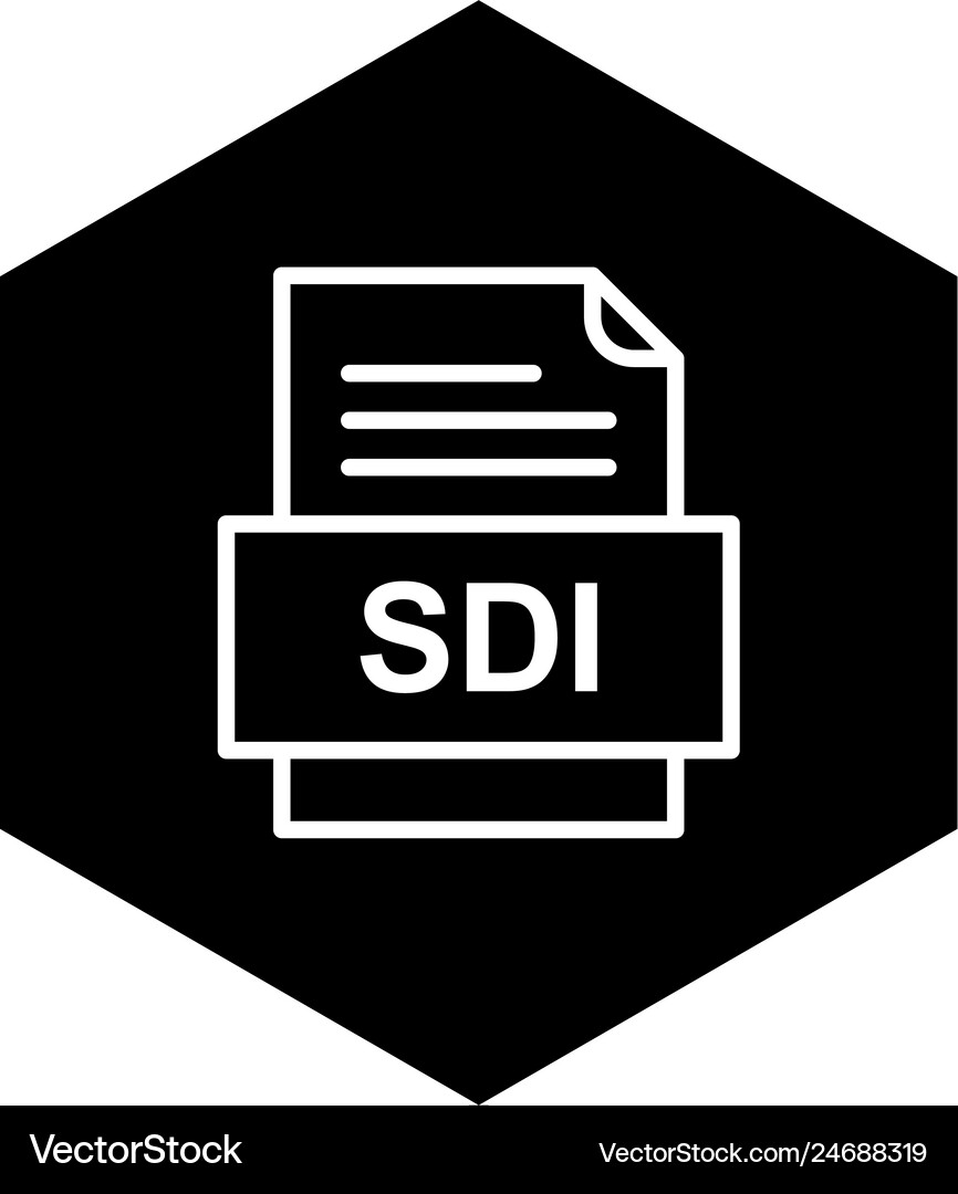 Sdi file document icon Royalty Free Vector Image