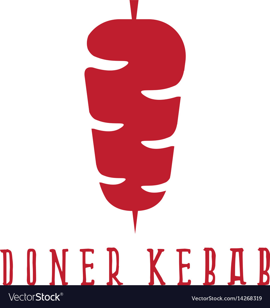 Simple flat doner kebab Royalty Free Vector Image