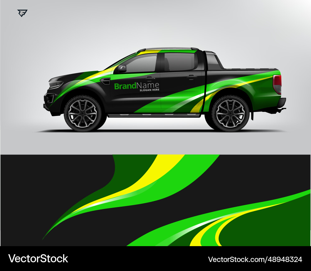 Car wrap design abstract geometric van wrap Vector Image