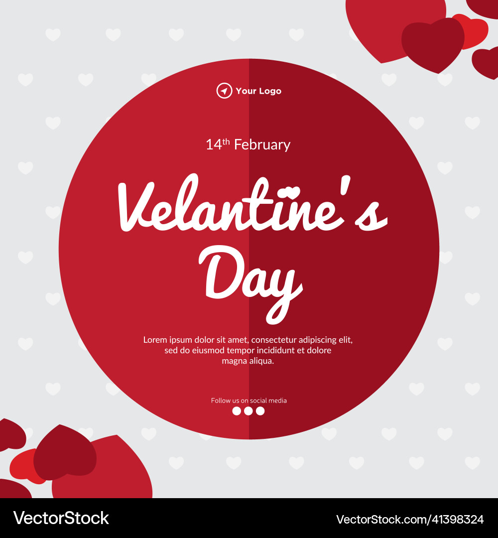 Happy valentines day banner design Royalty Free Vector Image