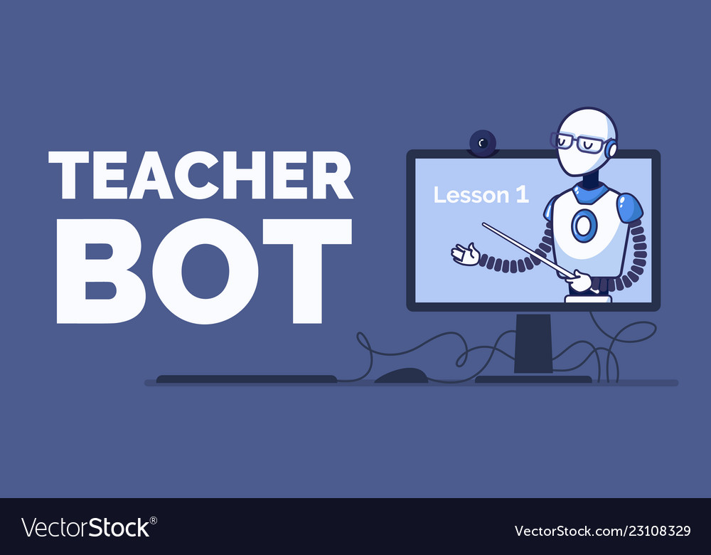 Artificial intelligence teacher bot concept Vector Image