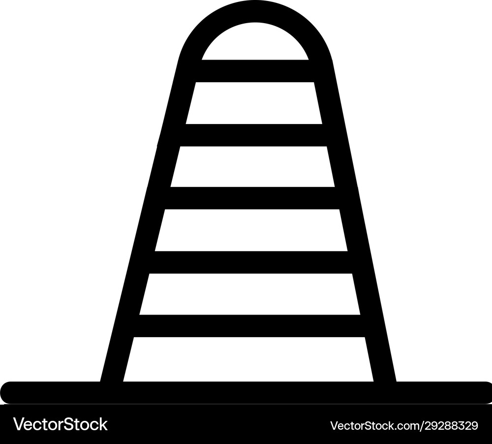 Cone road icon isolated contour symbol Royalty Free Vector