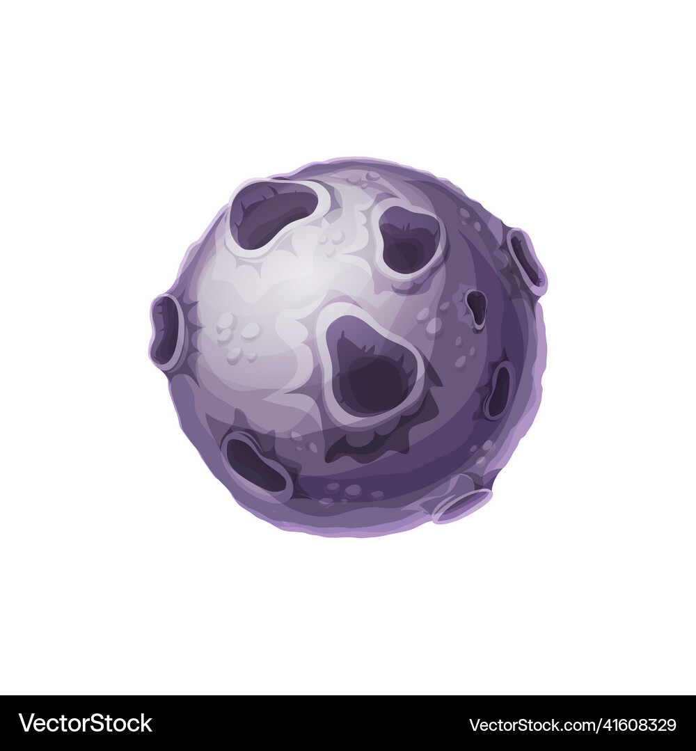 Galaxy exoplanet desert planet craters isolated Vector Image