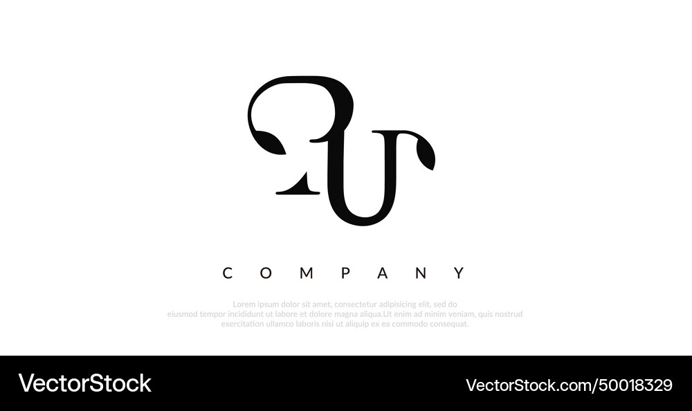 Initial pu logo design Royalty Free Vector Image