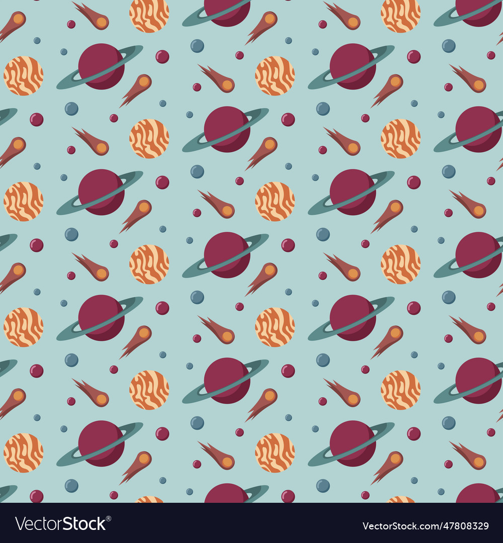 Pattern with planets Royalty Free Vector Image