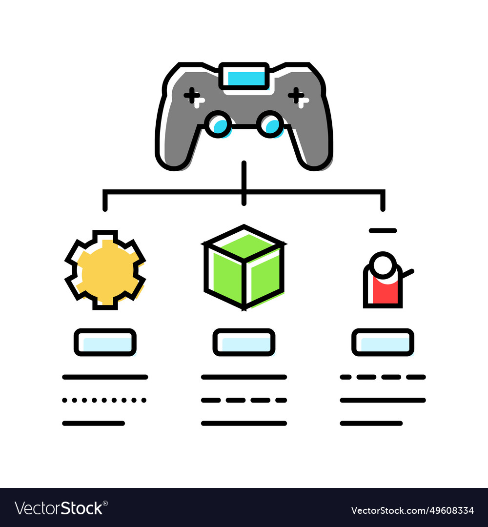Concept design game development color icon Vector Image Concept design game development color icon Vector Image