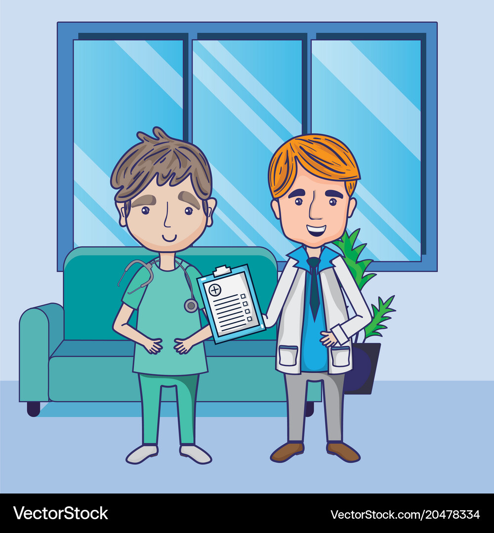 Funny doctors cartoons Royalty Free Vector Image