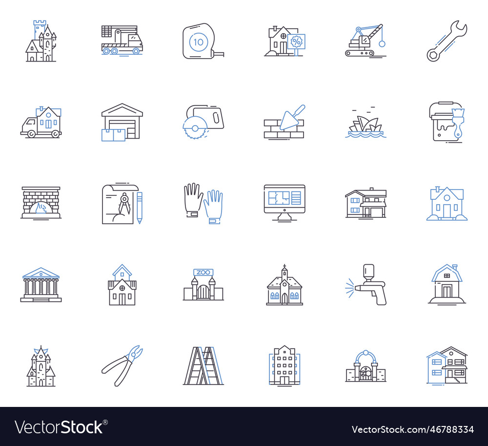 Realty tech line icons collection proptech smart Vector Image Realty tech line icons collection proptech smart Vector Image