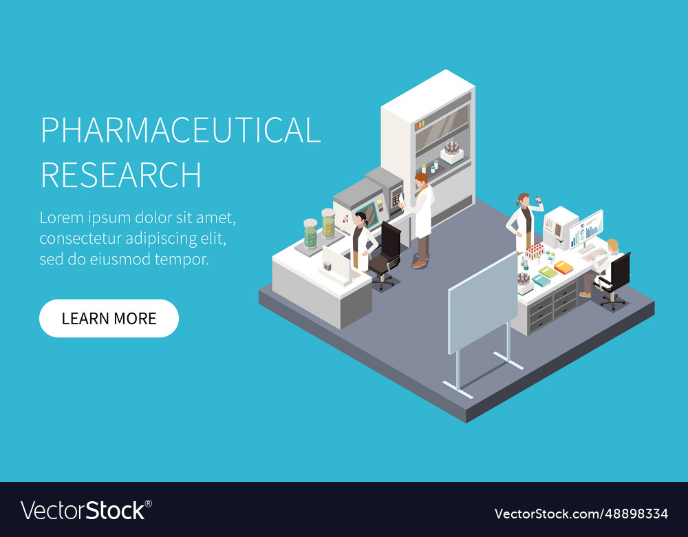 Research development isometric Royalty Free Vector Image
