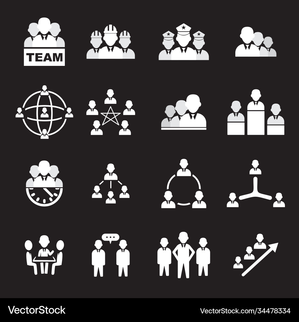 Set 16 simple teamwork icons Royalty Free Vector Image