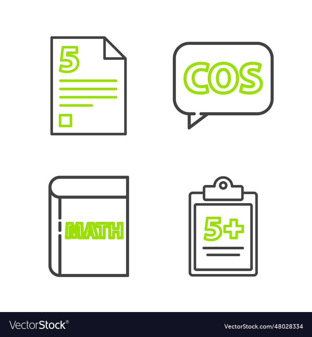 Set line test or exam sheet book with word Vector Image Set line test or exam sheet book with word Vector Image