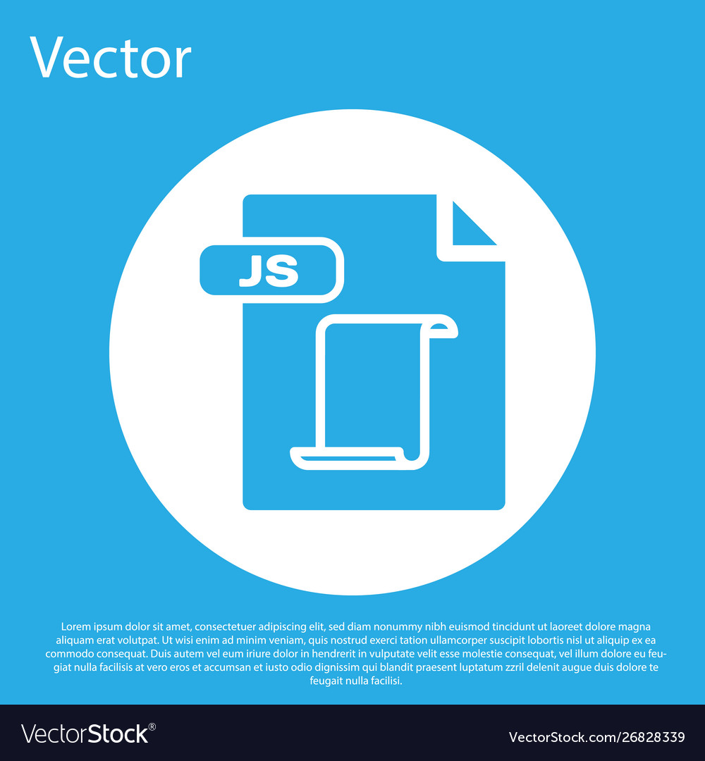 Blue js file document download js button icon Vector Image