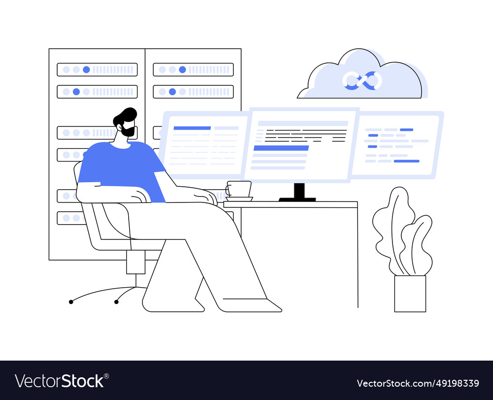 Devops cloud engineer abstract concept Royalty Free Vector Devops cloud engineer abstract concept Royalty Free Vector