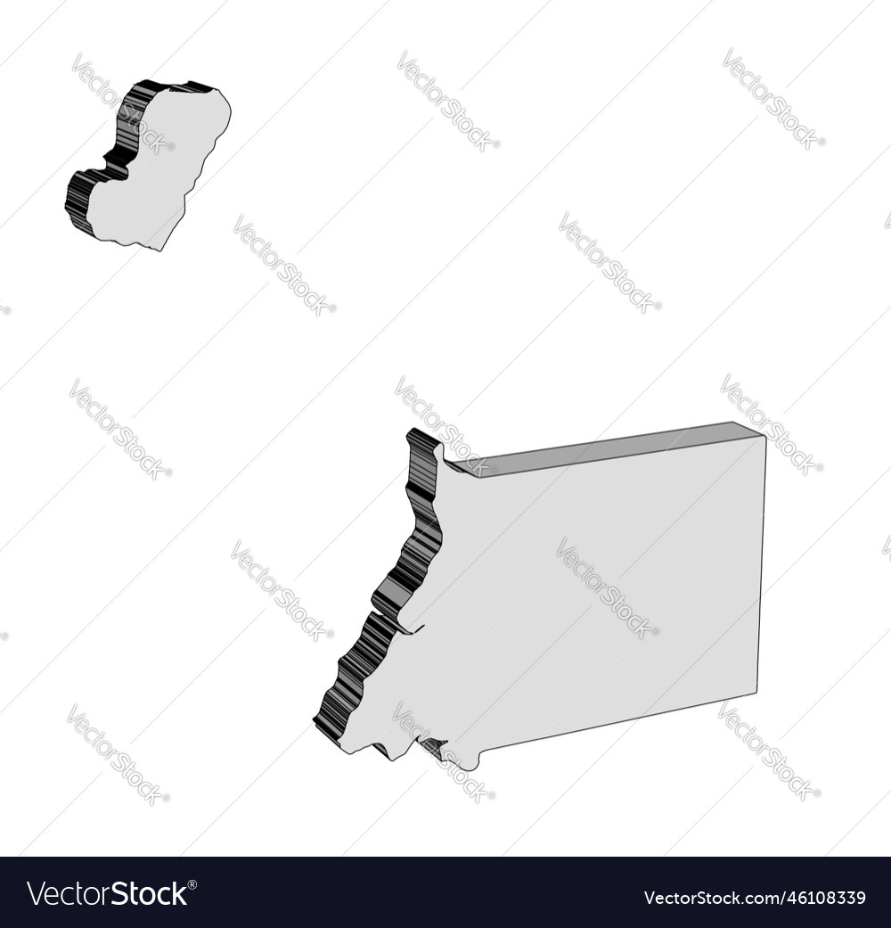 Equatorial Guinea Silhouette 3d Map Royalty Free Vector