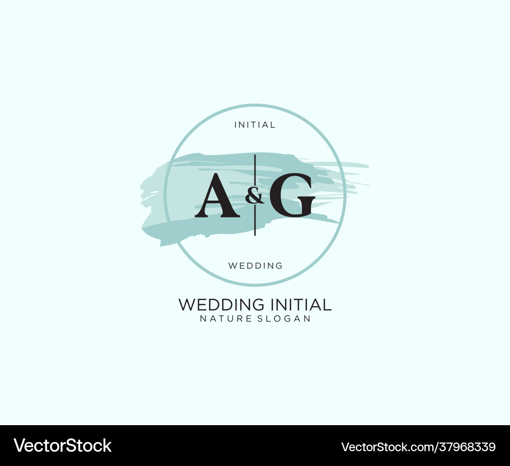Initial ag letter beauty logo handwriting Vector Image