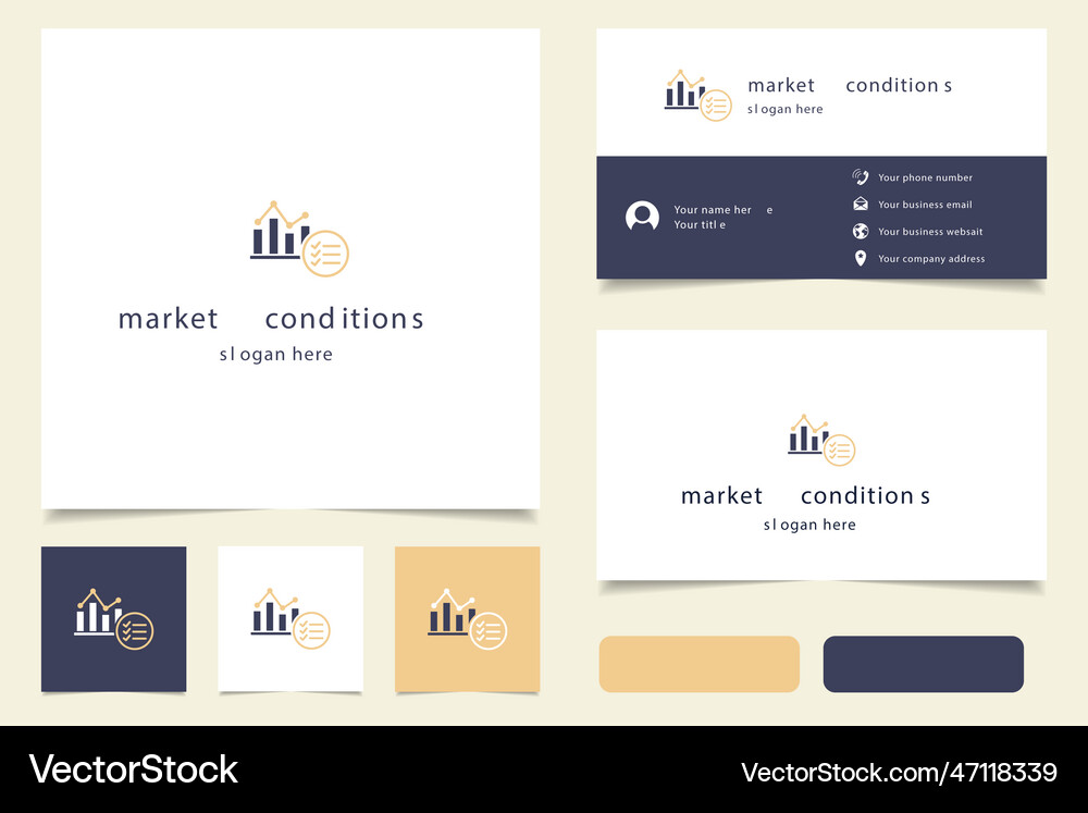 Market conditions logo design with editable Vector Image