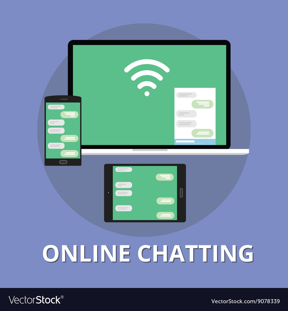 Online chatting chat technology multi platform Vector Image