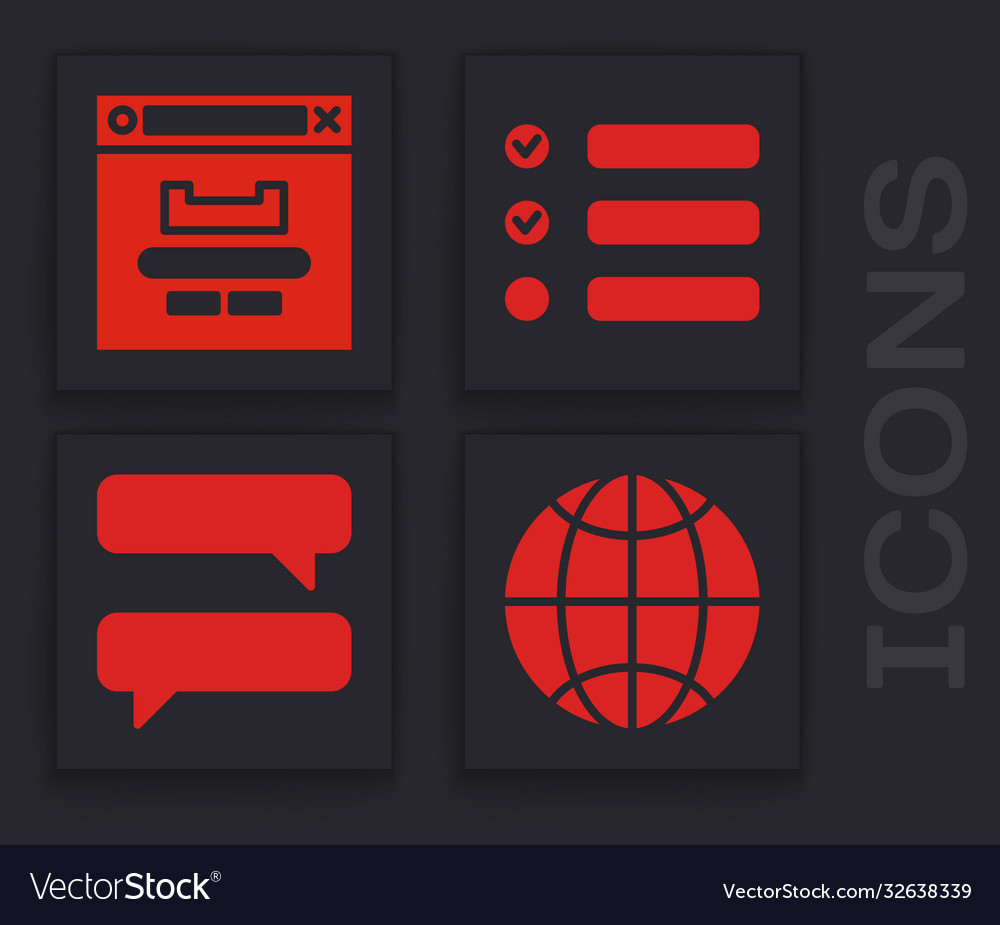 Set Social Network Browser Window Task List Vector Image 6062