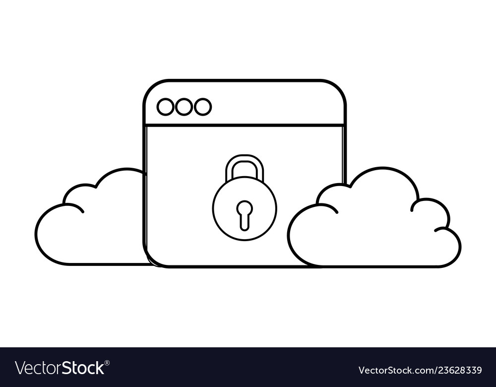 Technology computer window cartoon Royalty Free Vector Image
