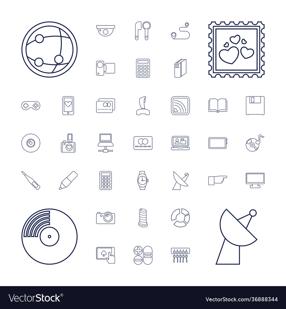 37 digital icons Royalty Free Vector Image - VectorStock